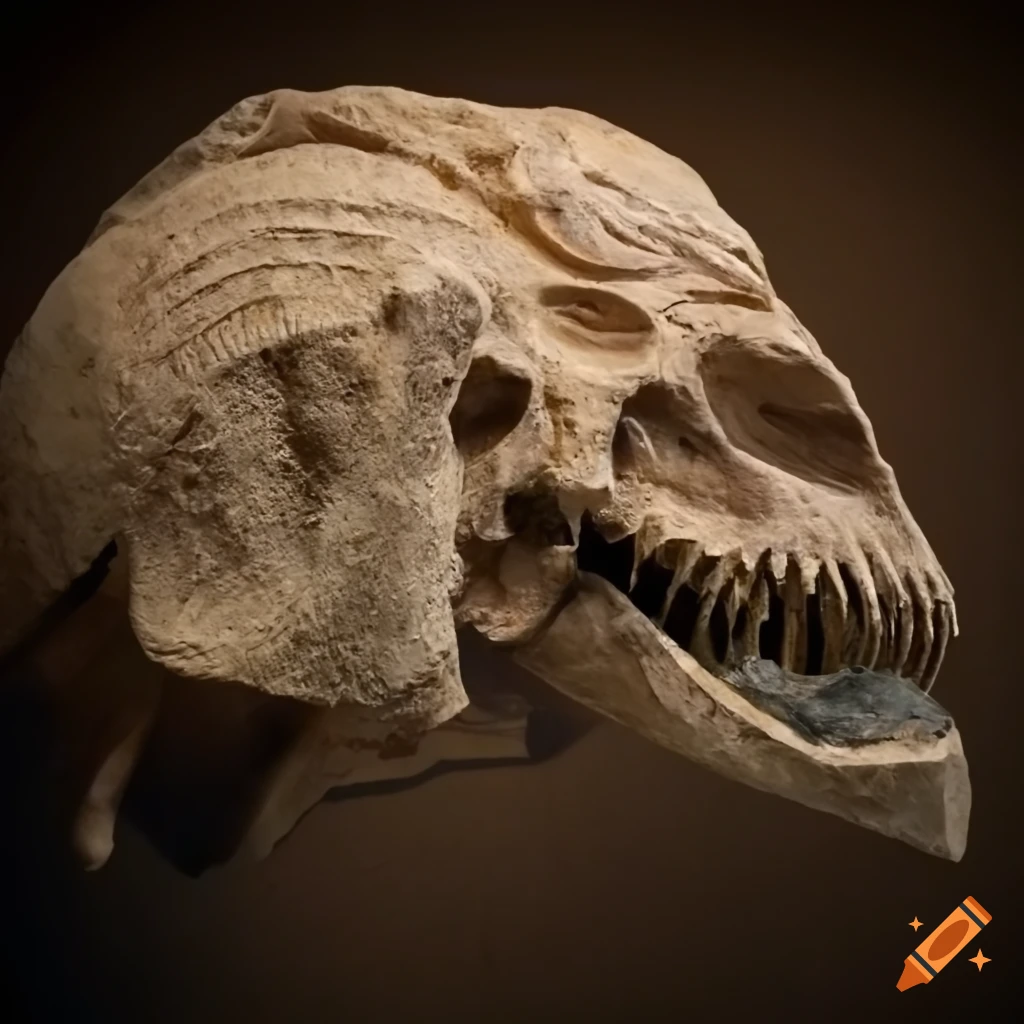 Ancient fossil of a prehistoric creature on Craiyon