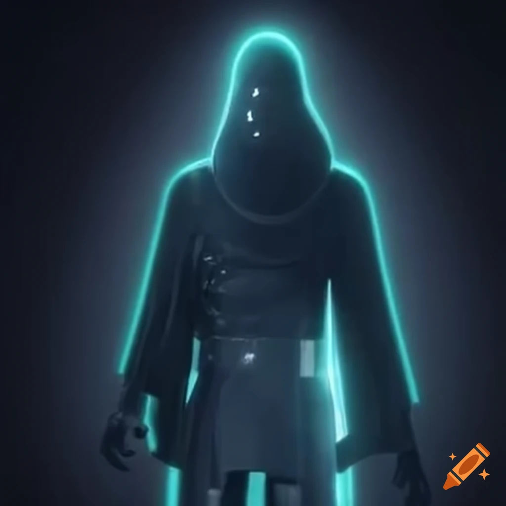 Star wars hologram of a menacing figure on Craiyon