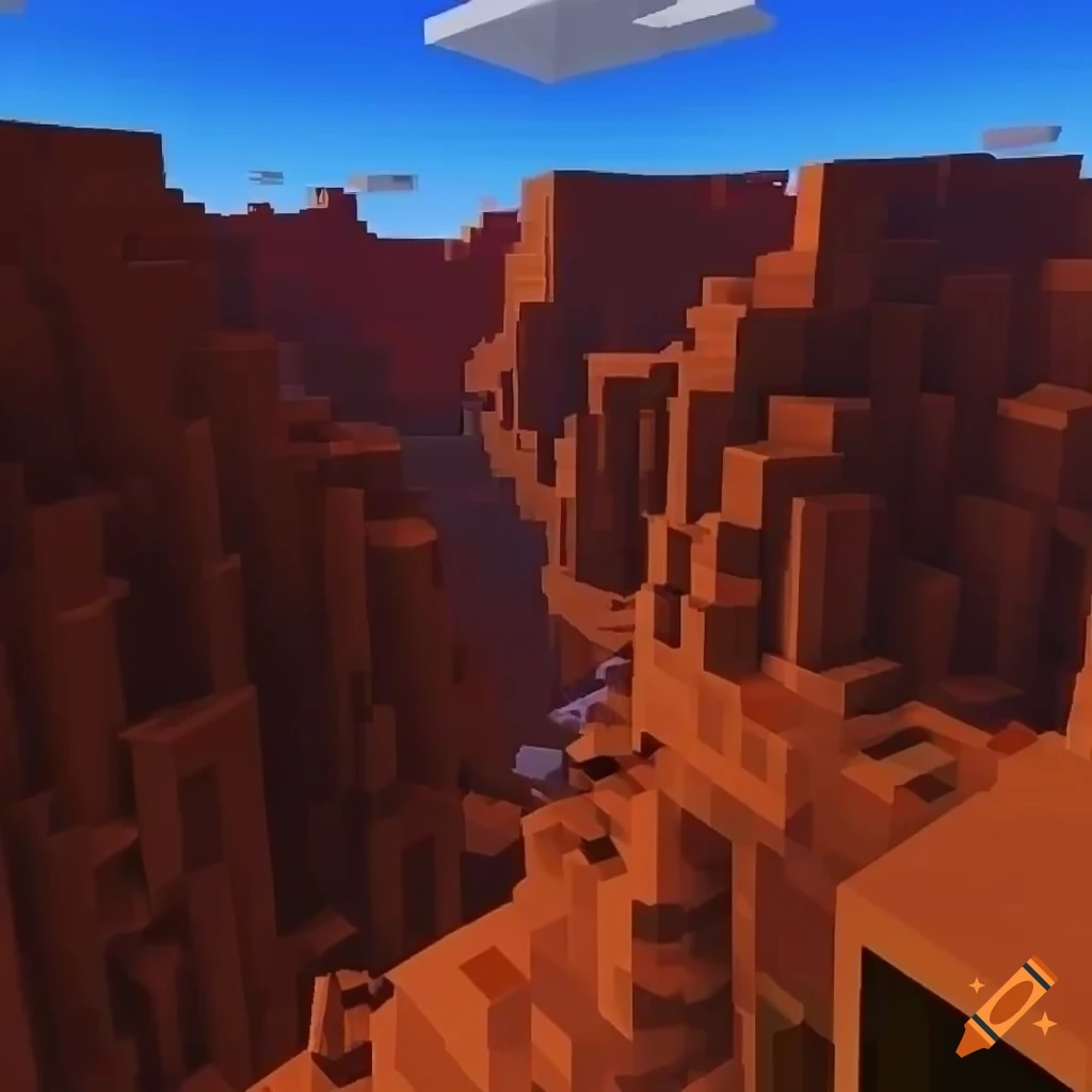 Screenshot of a minecraft canyon