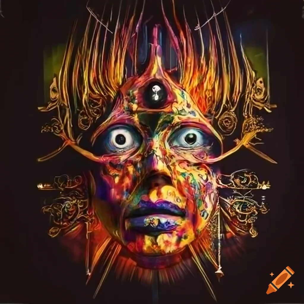 Obra maestra of a psychedelic heavy metal eye in space on Craiyon