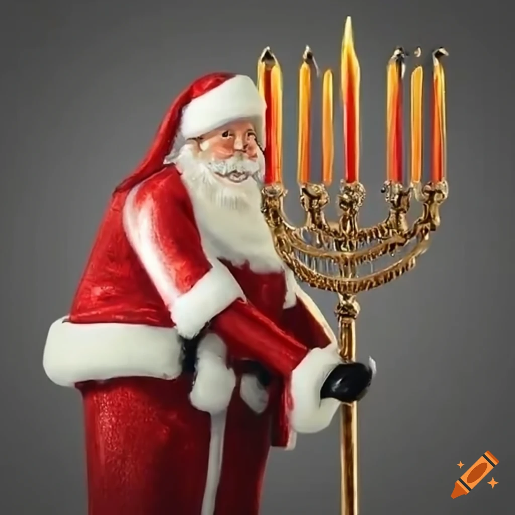 Colorful cartoon illustration of a fish menorah on Craiyon