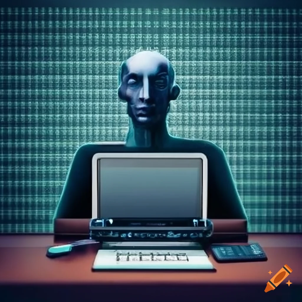 A glitching computer monitor on Craiyon