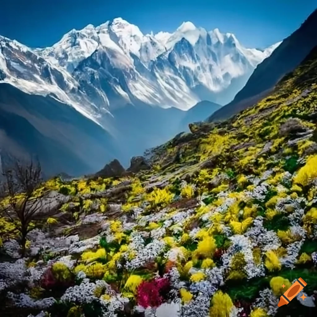 Sikkim during the spring season on Craiyon