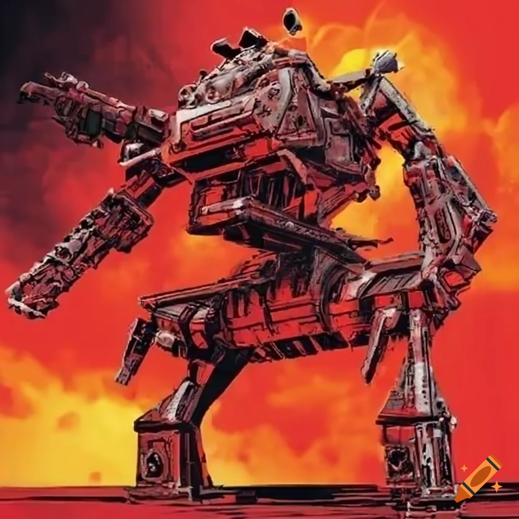 Red wrecking machine from 70s sci-fi