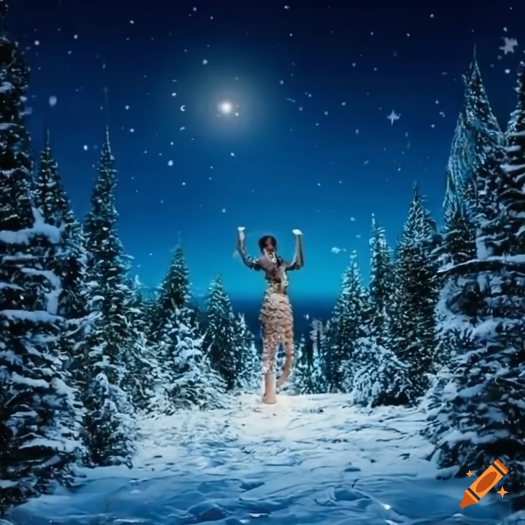 Taylor swift in a snowy christmas scene on Craiyon