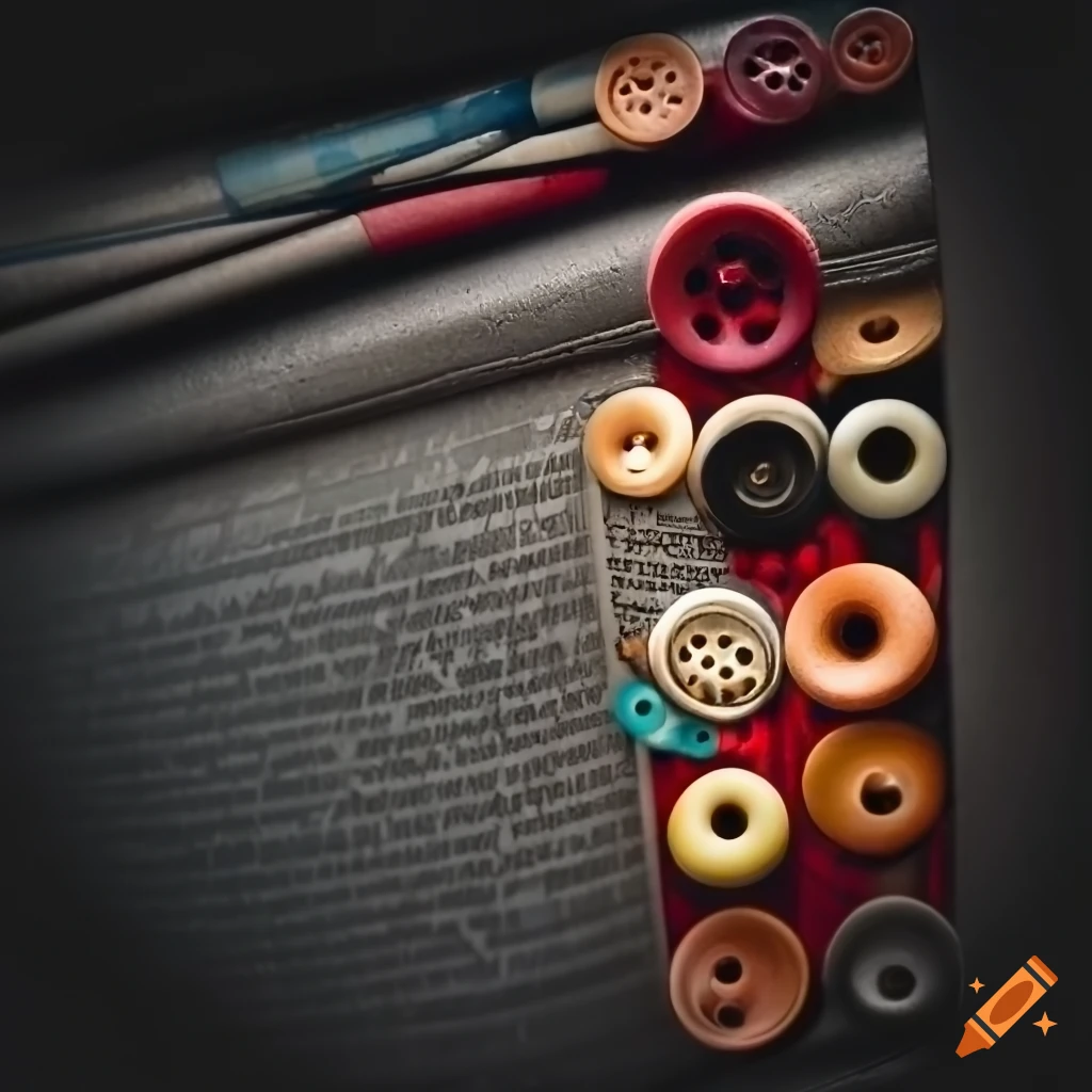 Newspaper buttons design on Craiyon