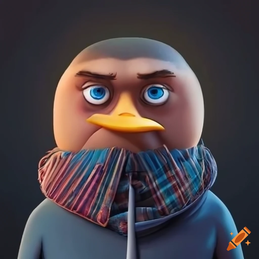 Minion with cyberpunk headwear and face covered on Craiyon