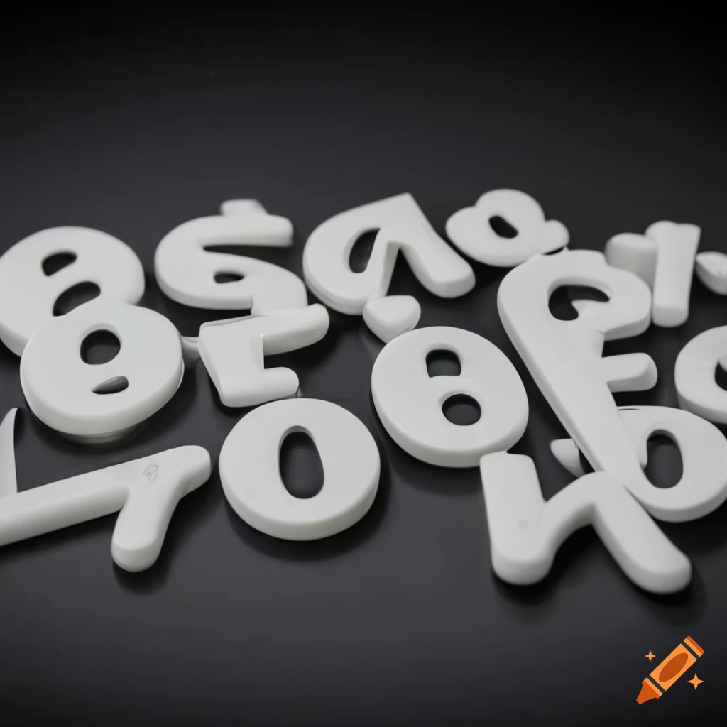 Plastic numbers on a desk on Craiyon