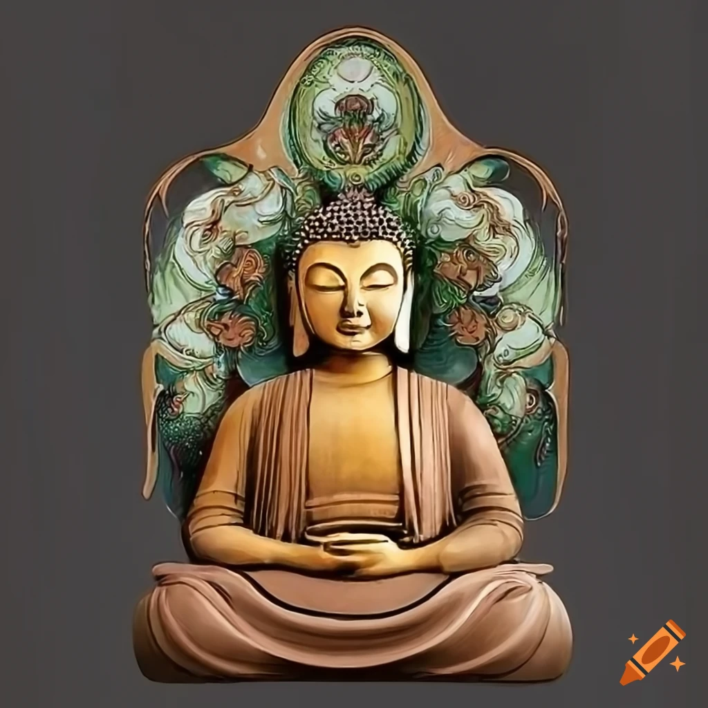 Art nouveau style buddha artwork on Craiyon