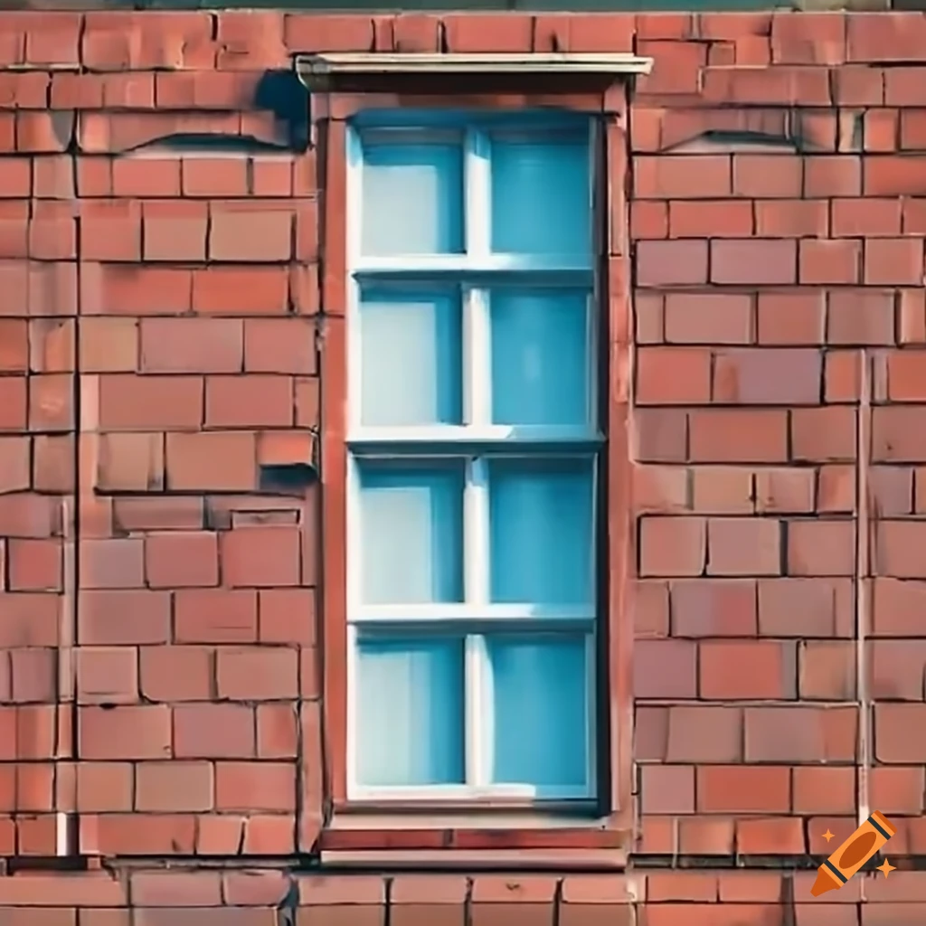 Windows of a brick building on Craiyon