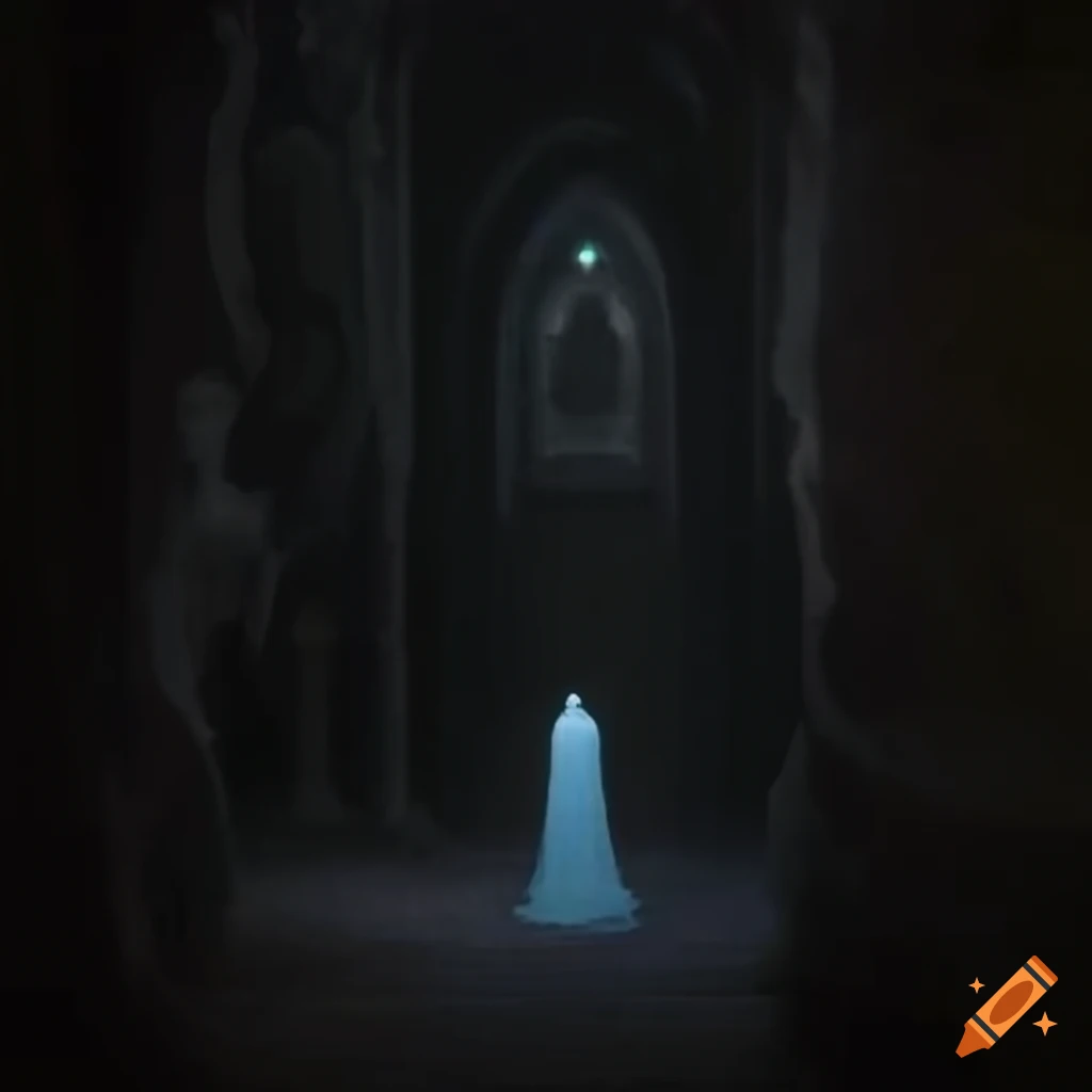 Image of a mysterious figure and a glowing creature on Craiyon