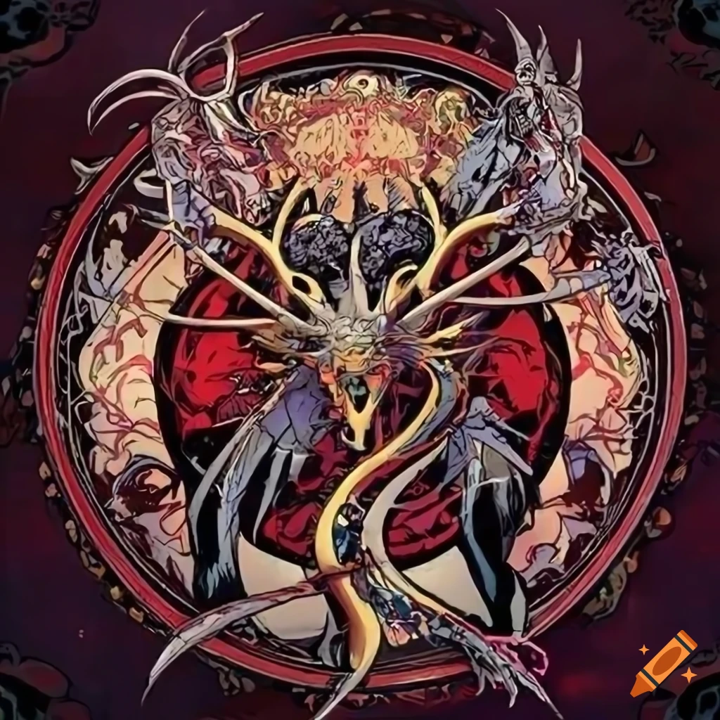 Detailed high-resolution comic style heavy metal logo with a dragon on ...