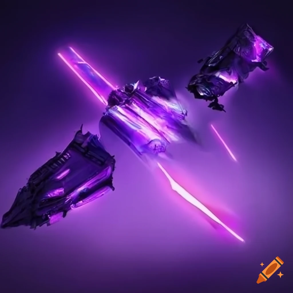 Purple futuristic world with star wars inspired wings
