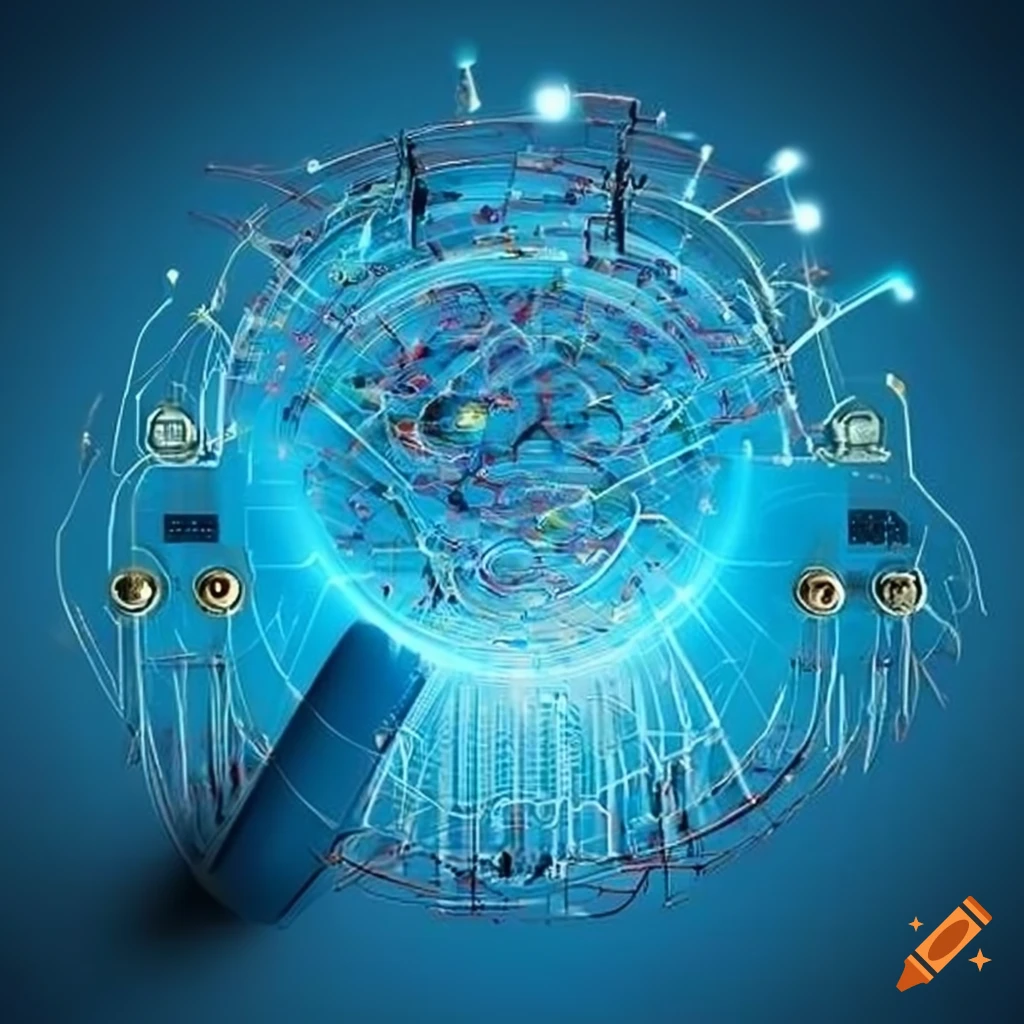 Graphic depicting technology evolution and dc amplifier on Craiyon