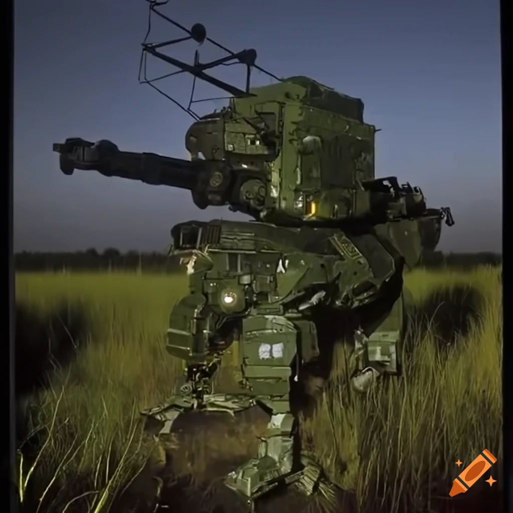 Image of a light armored mech in a swamp on Craiyon
