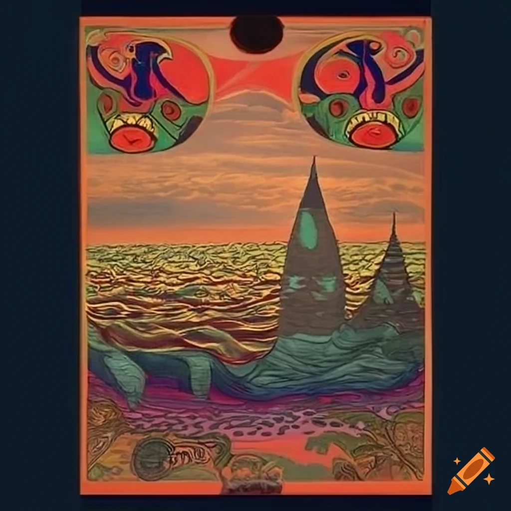 Colorful serigraph artwork inspired by Salish culture on Craiyon