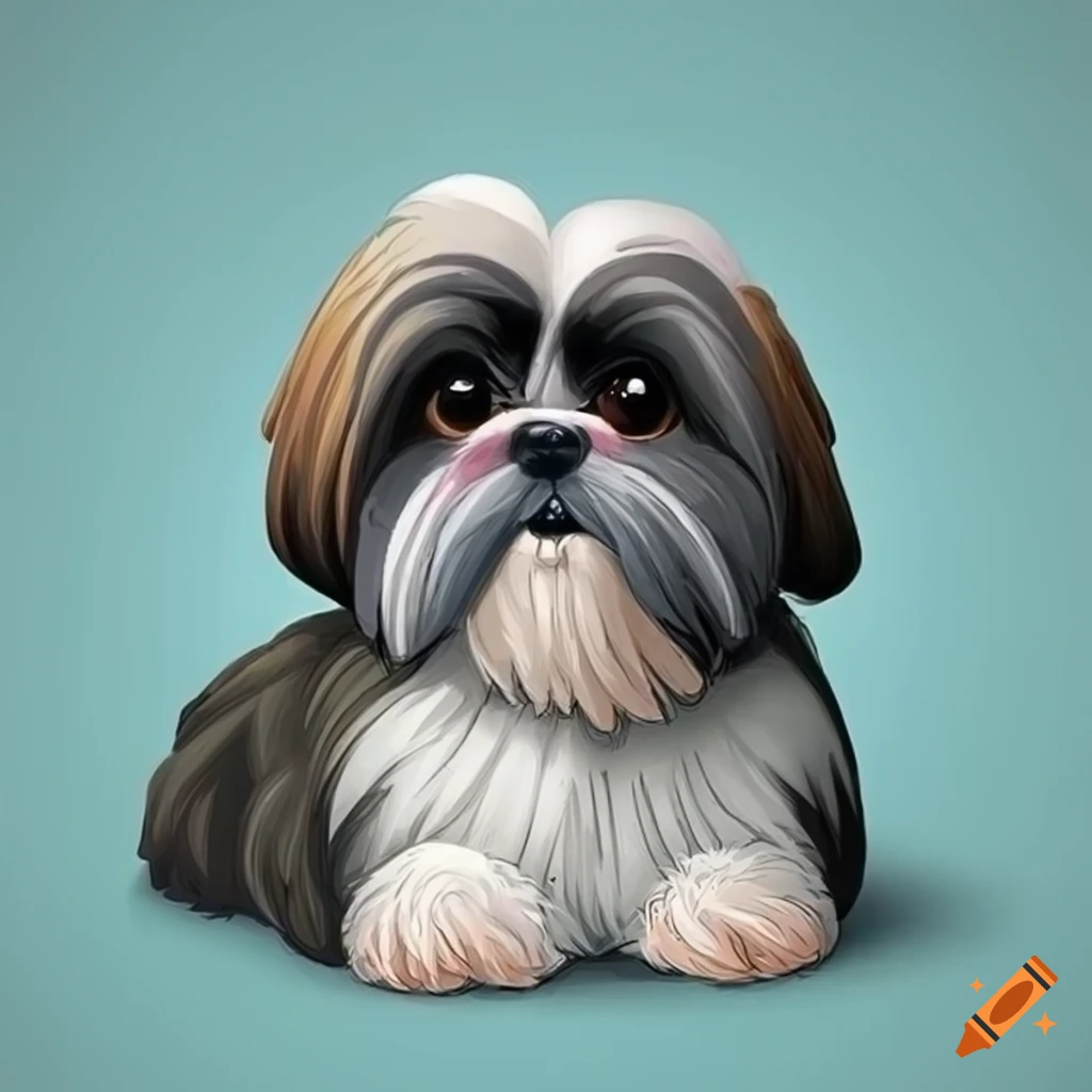 Cute shih tzu dog with disney comic style on Craiyon