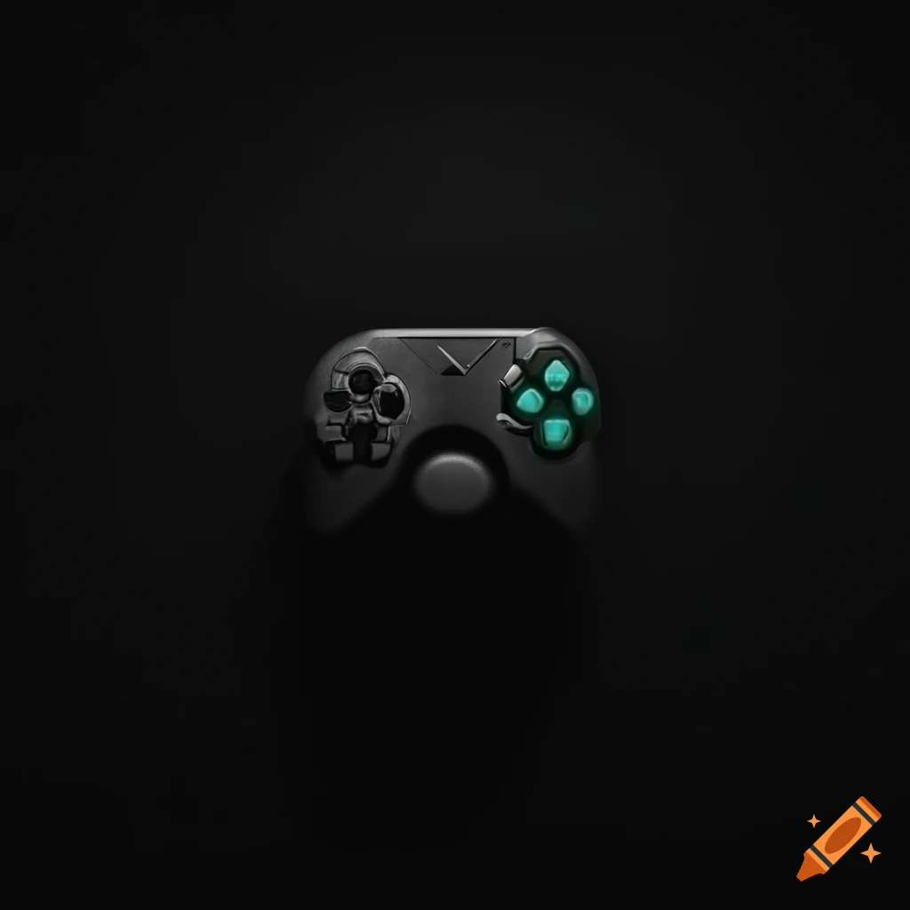 Logo de una tienda de videojuegos con un mando de play on Craiyon