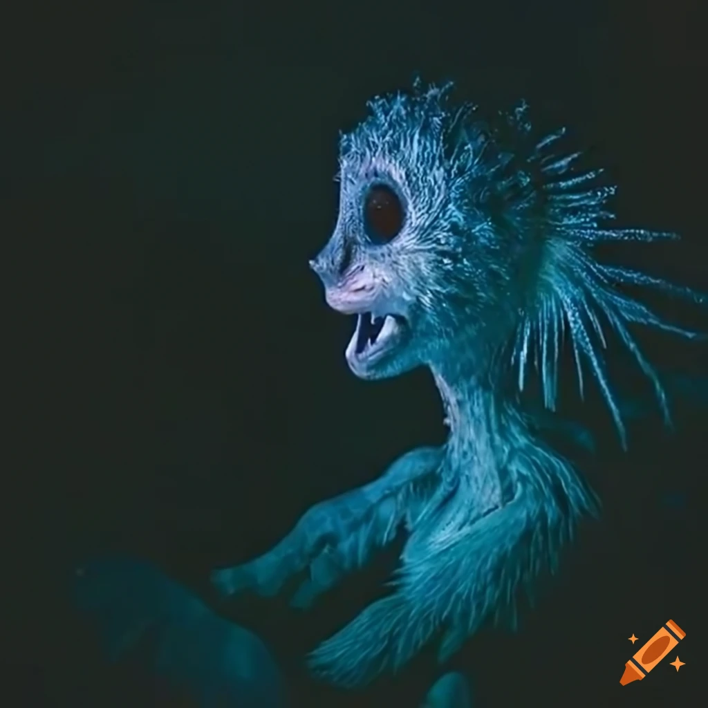 Infrared capture of strange creatures in a night forest