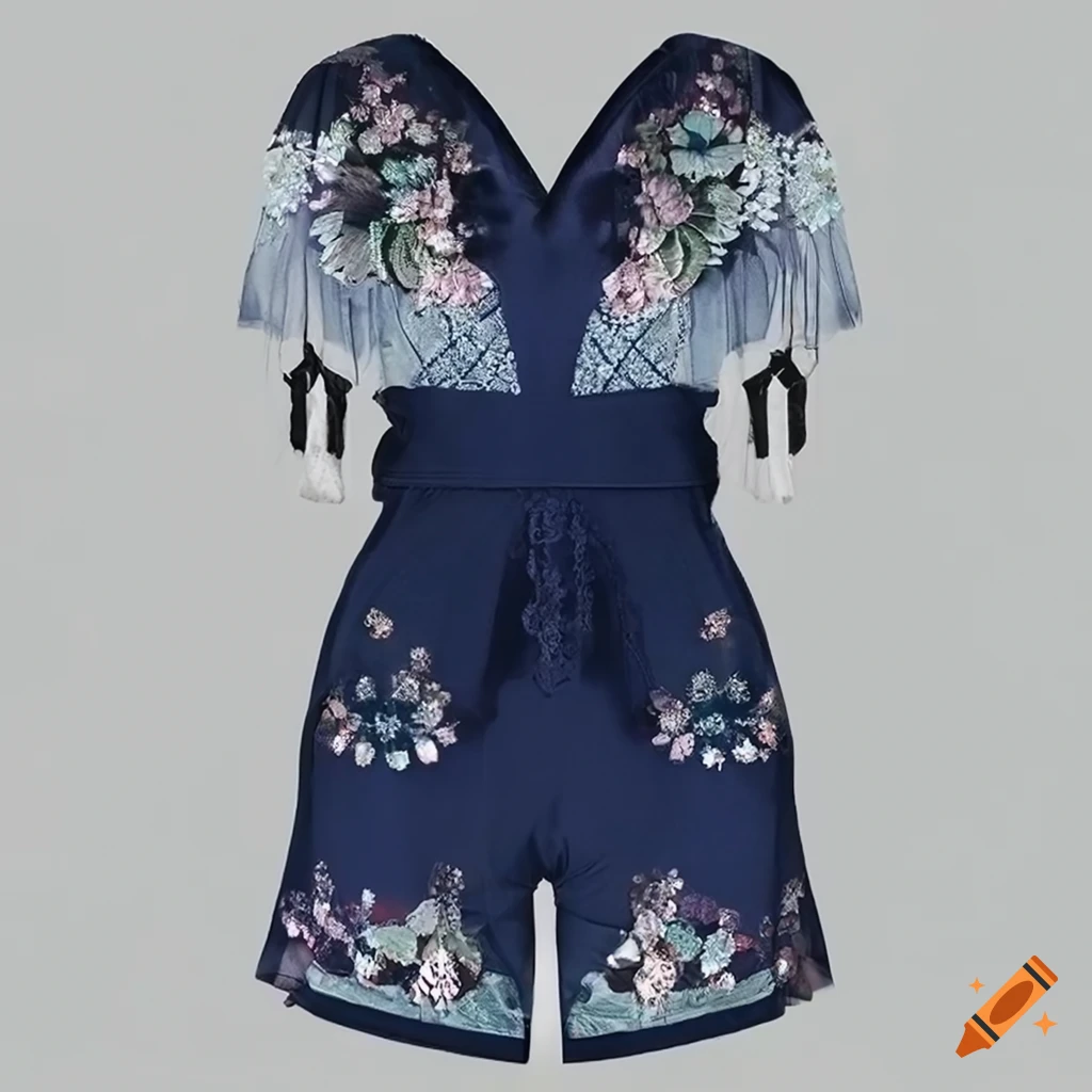 3d render of a georgette mini playsuit on Craiyon