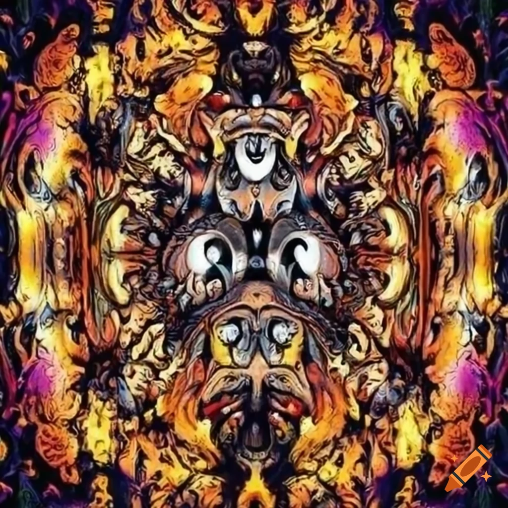 Psychedelic heavy metal logo design of a wizard on a magic carpet on ...