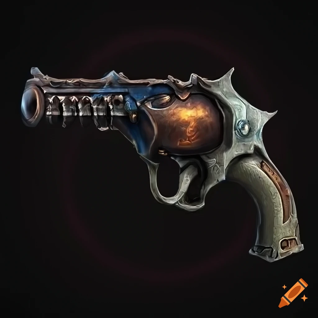 Futuristic sleek design of a revolver on Craiyon