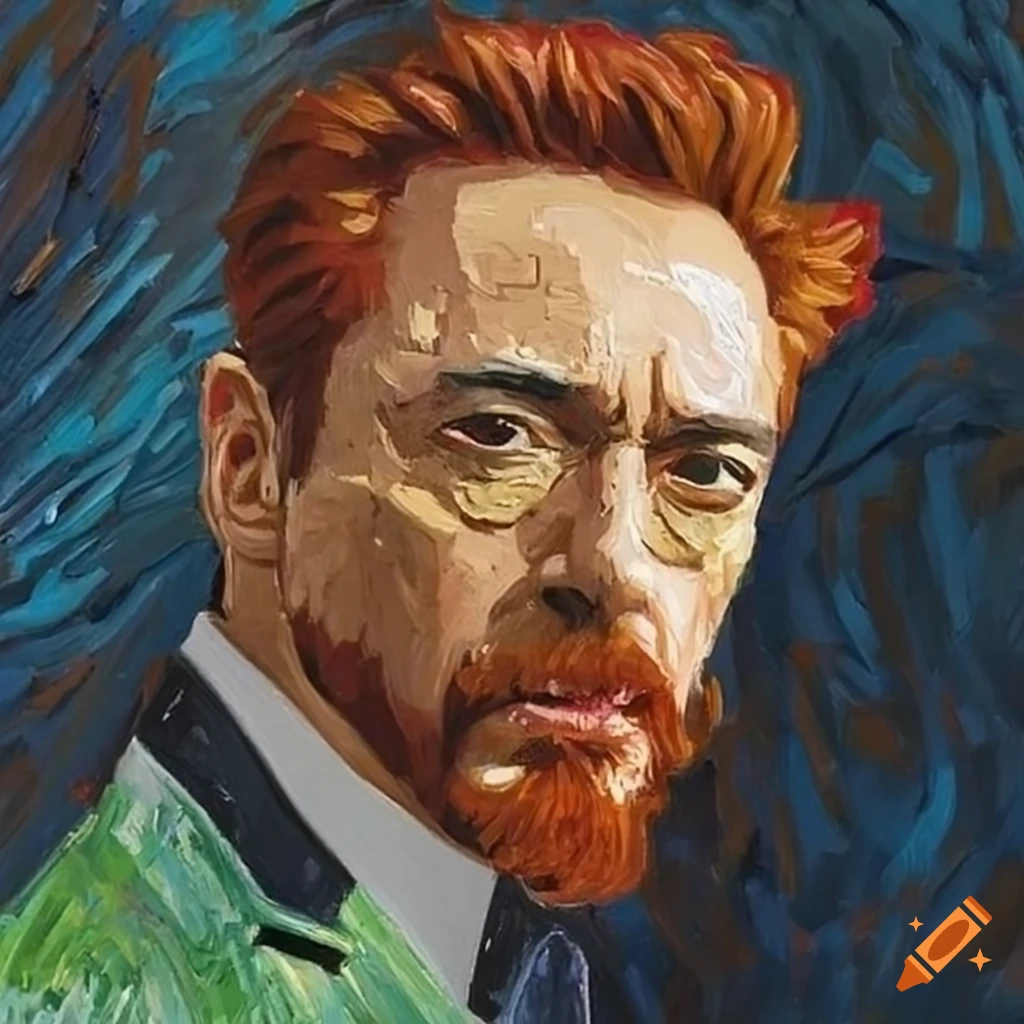 Tony stark portrait in van gogh style on Craiyon