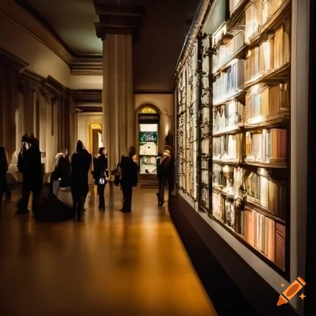 Impressive halls in a grand museum on Craiyon