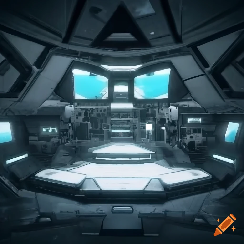 Low poly alien space ship control room on Craiyon