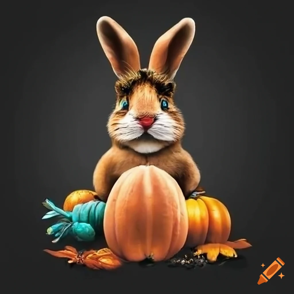 Bunny celebrating thanksgiving