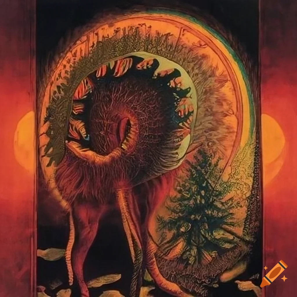 Colorful serigraph artwork inspired by salish culture on Craiyon