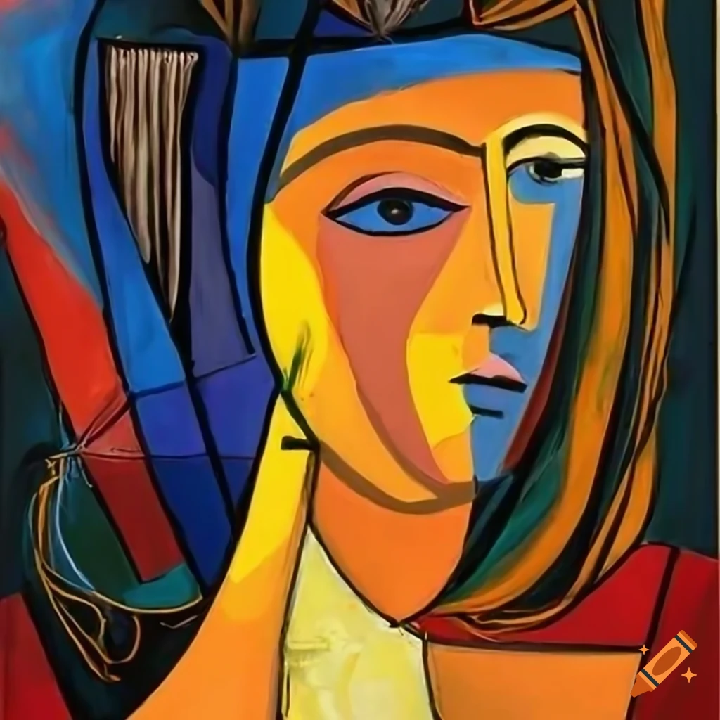 Picasso-inspired line painting on Craiyon