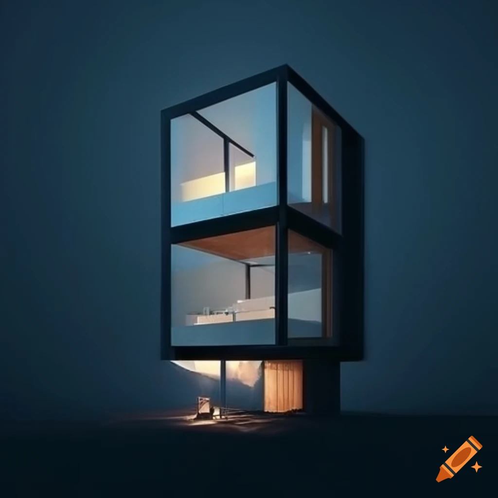 Minimalist tower cabin architecture on Craiyon