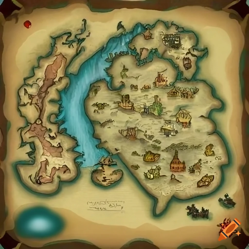 Map of a magical kingdom on Craiyon