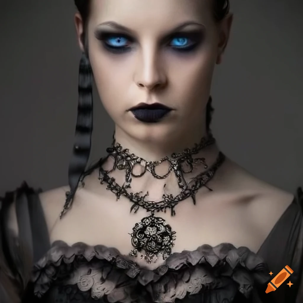 Hyper realistic painting of a gothic noble woman