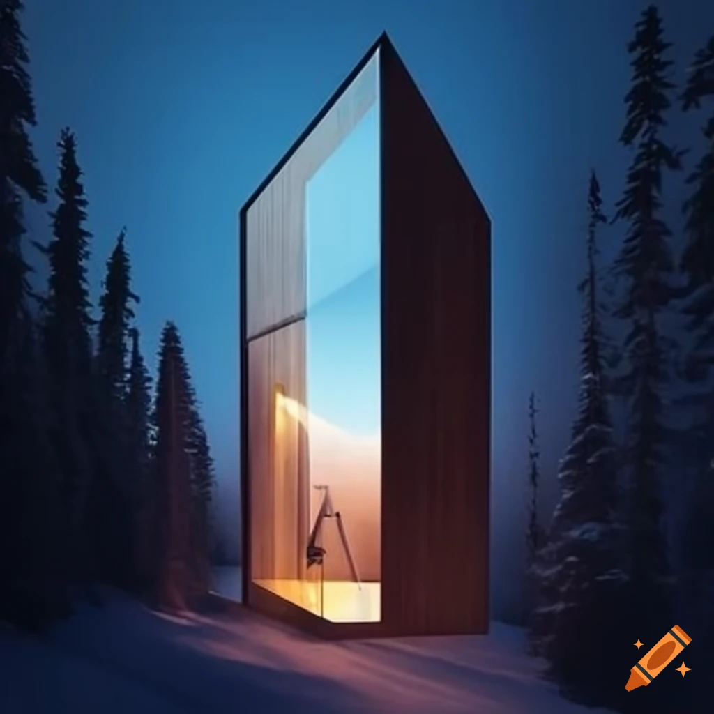 Minimalist tower cabin architecture on Craiyon