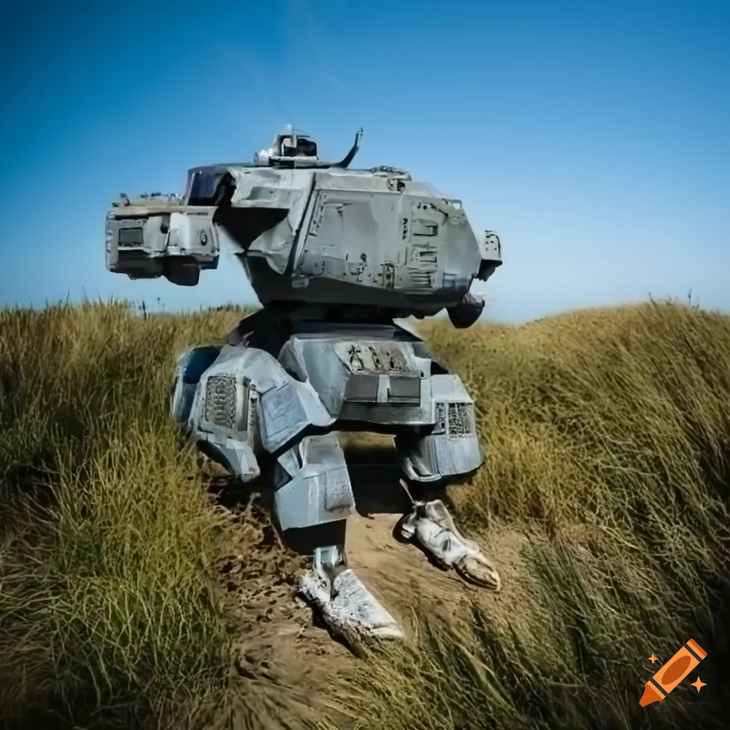 Cybernetic alien tank with six legs and a cannon on Craiyon