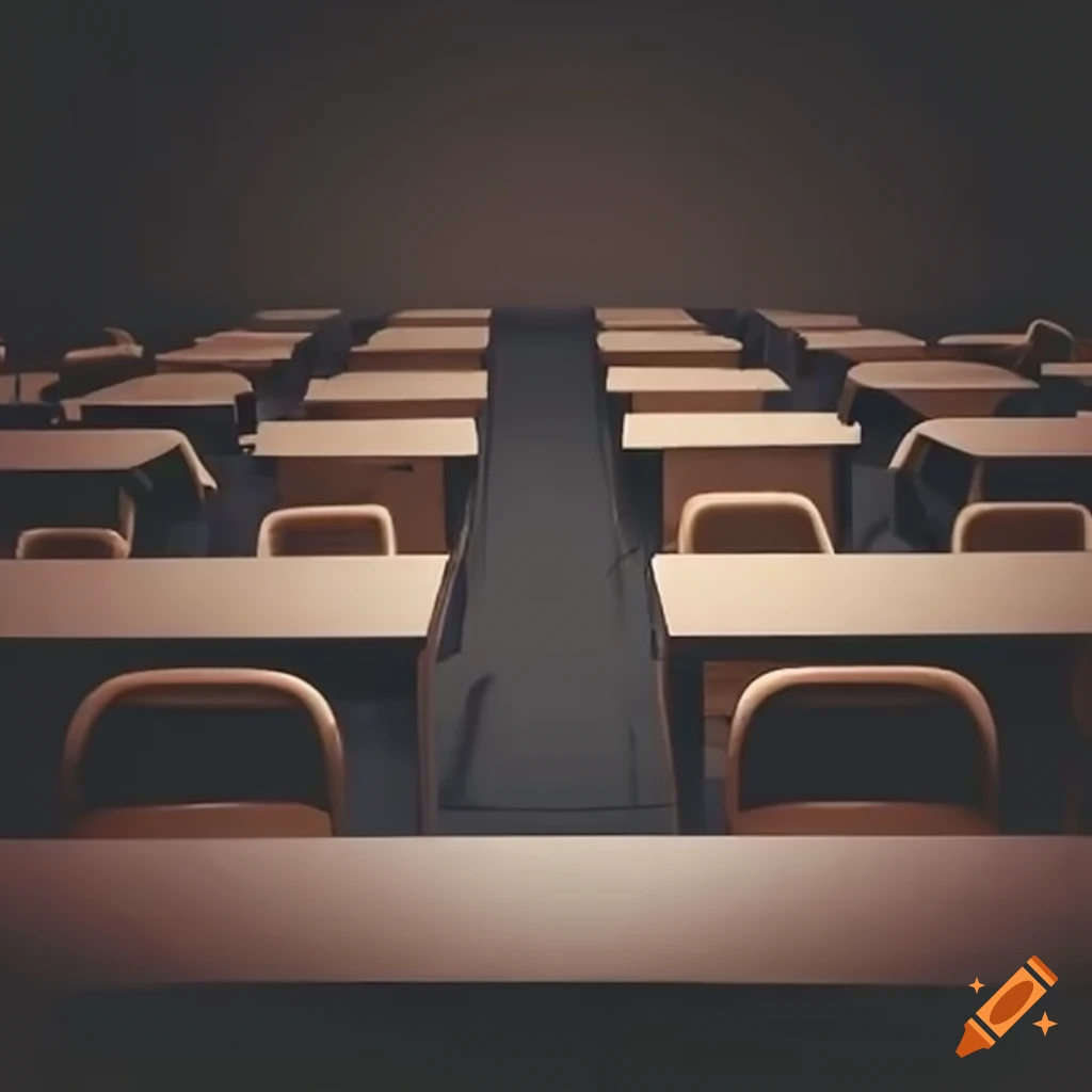 High-resolution image of a modern college classroom on Craiyon