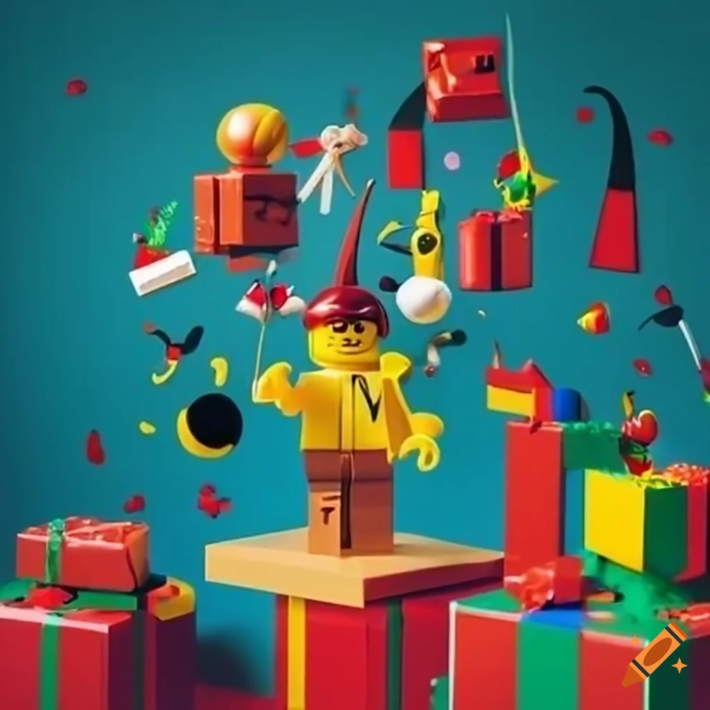 Lego office employees celebrating christmas with presents and joan miró ...