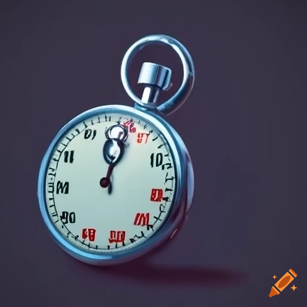 Small isometric 3d stopwatch on a light background on Craiyon