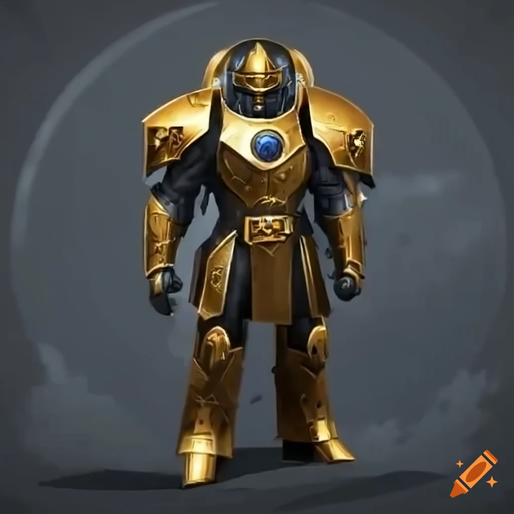 Golden power armor on Craiyon