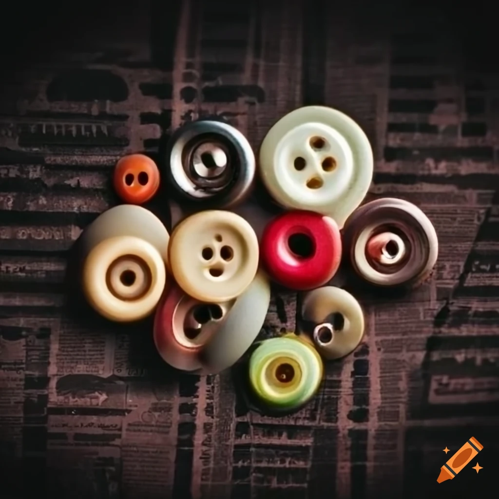 Newspaper buttons design on Craiyon