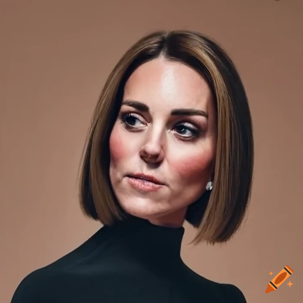 Kate middleton with a bob haircut and black turtleneck