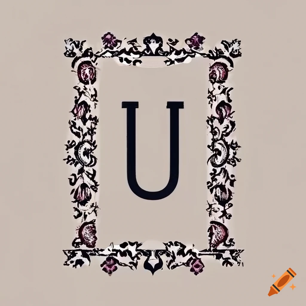 Traditional monogram with the letter u