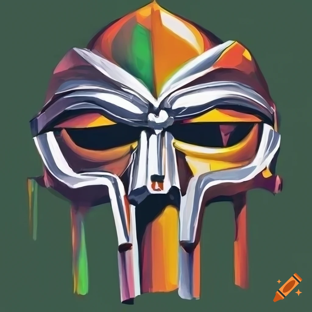 Statue of mf doom in a futuristic city on Craiyon