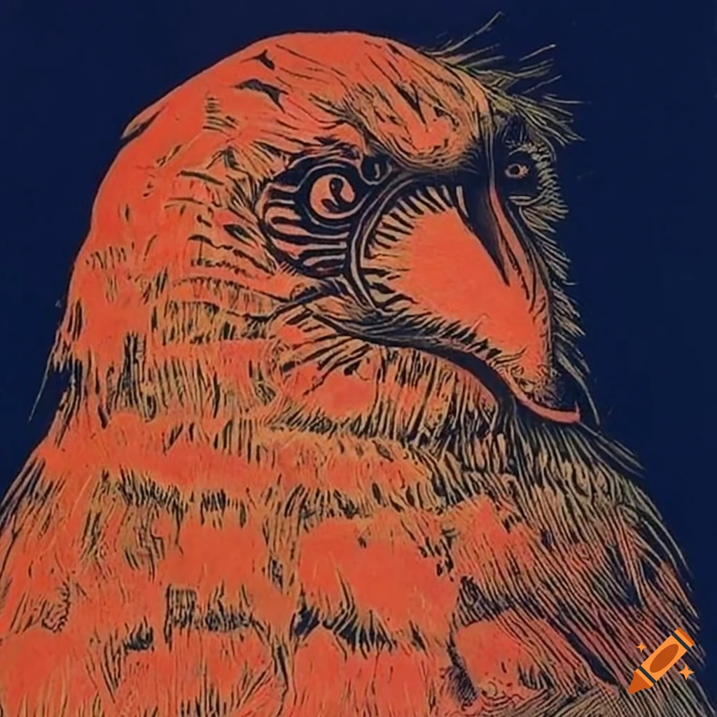 Color woodcut print with native motifs and designs on Craiyon