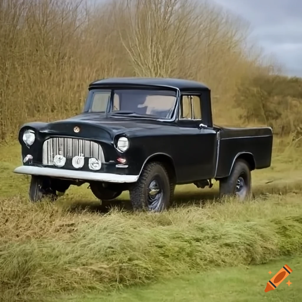 1960 rover pick-up truck driving off-road