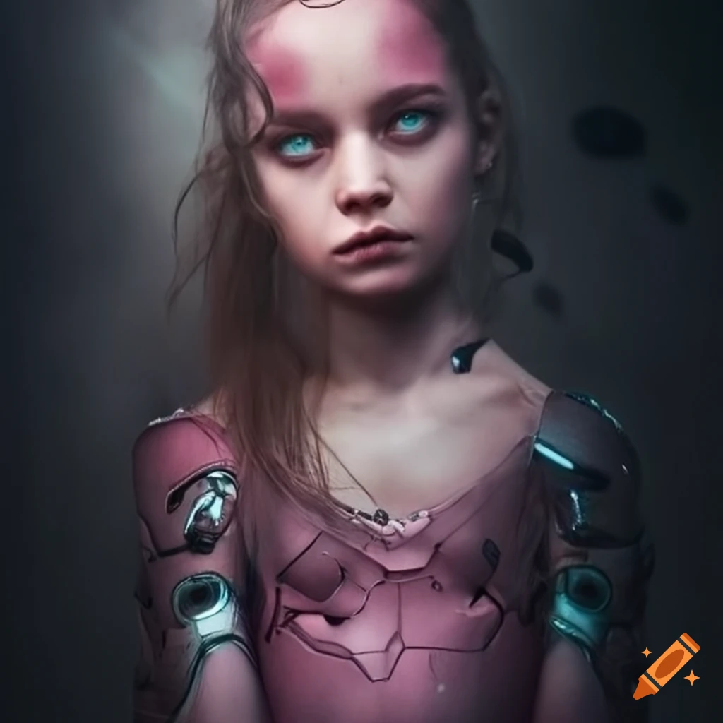 Photograph of a cyborg-like girl