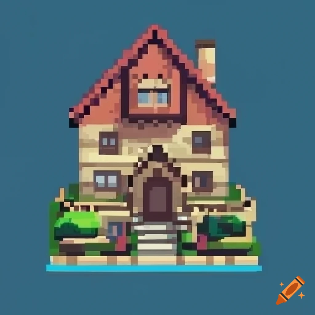 Pixel art illustration of a house