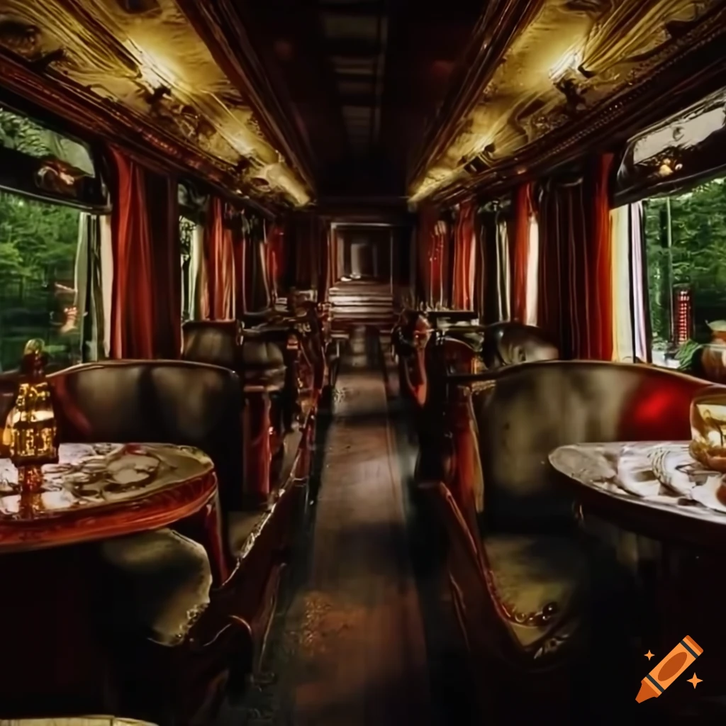 Vintage dining room of the Orient Express train on Craiyon